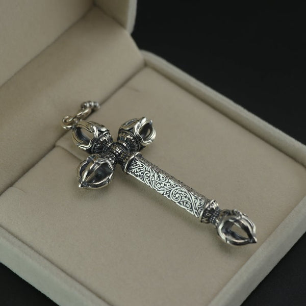 Vajra Cross: Depicts a Vajra in the form of a Cross - Mantrapiece.com