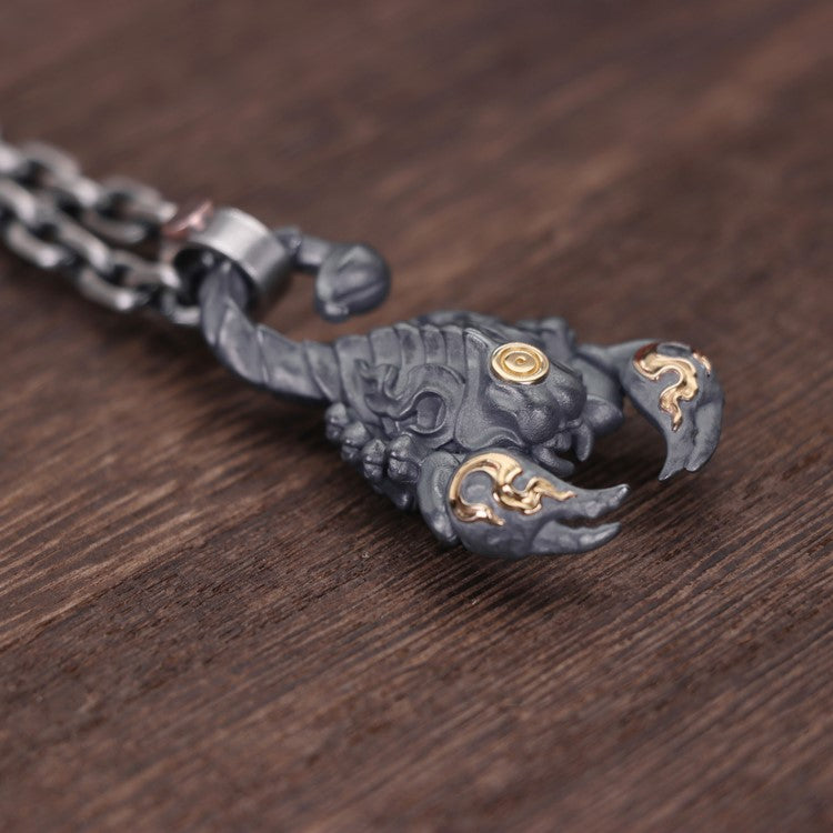 Guru Dorje Drolo: Black Iron Scorpion Pendant - 18k Gold - Mantrapiece
