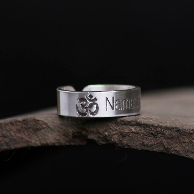 Ohm Ring: Engraved with the Om Mantra and Namaste - Mantrapiece.com