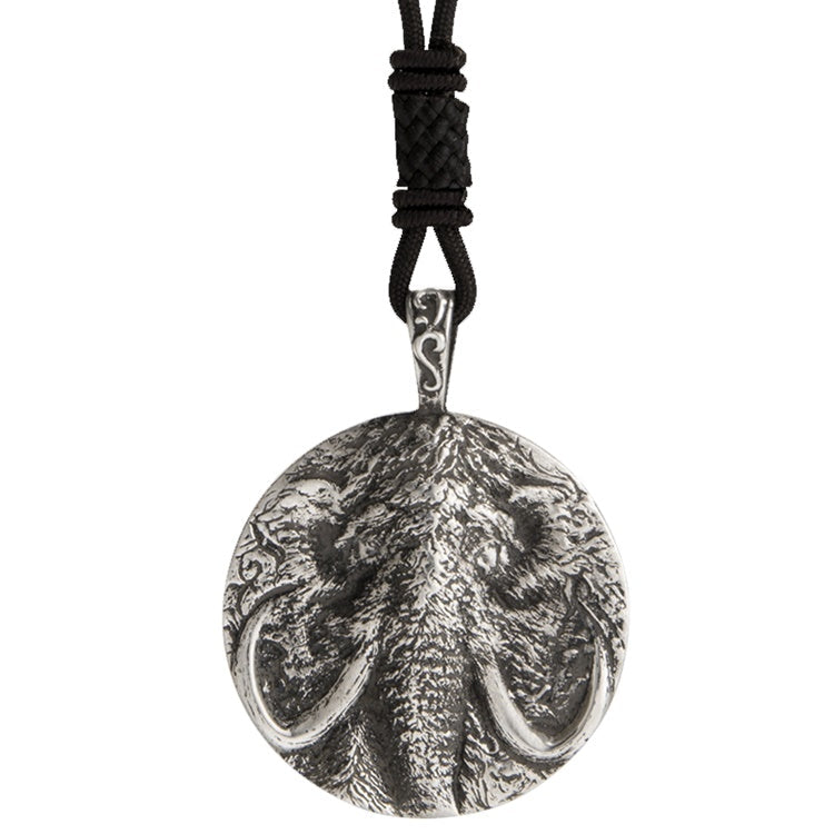 Mammoth Pendant: Made From Solid Oxidized 999 Silver - Mantrapiece.com